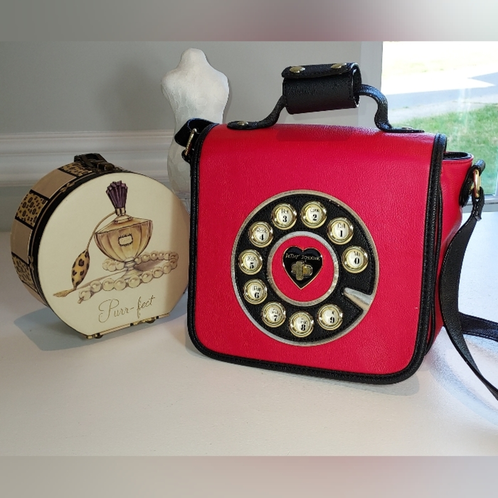 Betsey Johnson Pink Rotary Phone Large Flap Purse Pre… - Gem